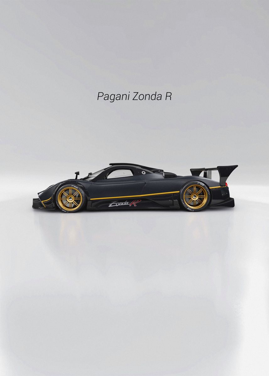 'Pagani Zonda R' Poster, picture, metal print, paint by One Line Artist ...