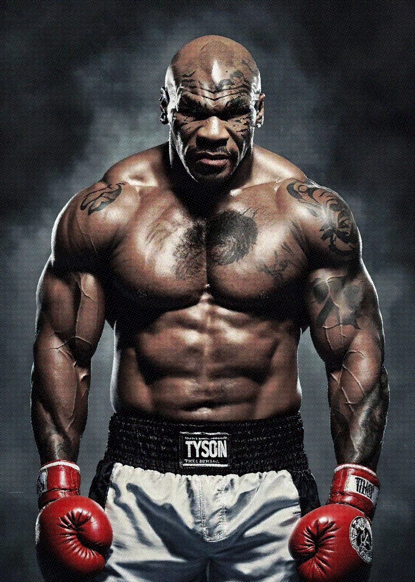 'Mike Tyson Boxing Portrait' Poster, picture, metal print, paint by ...
