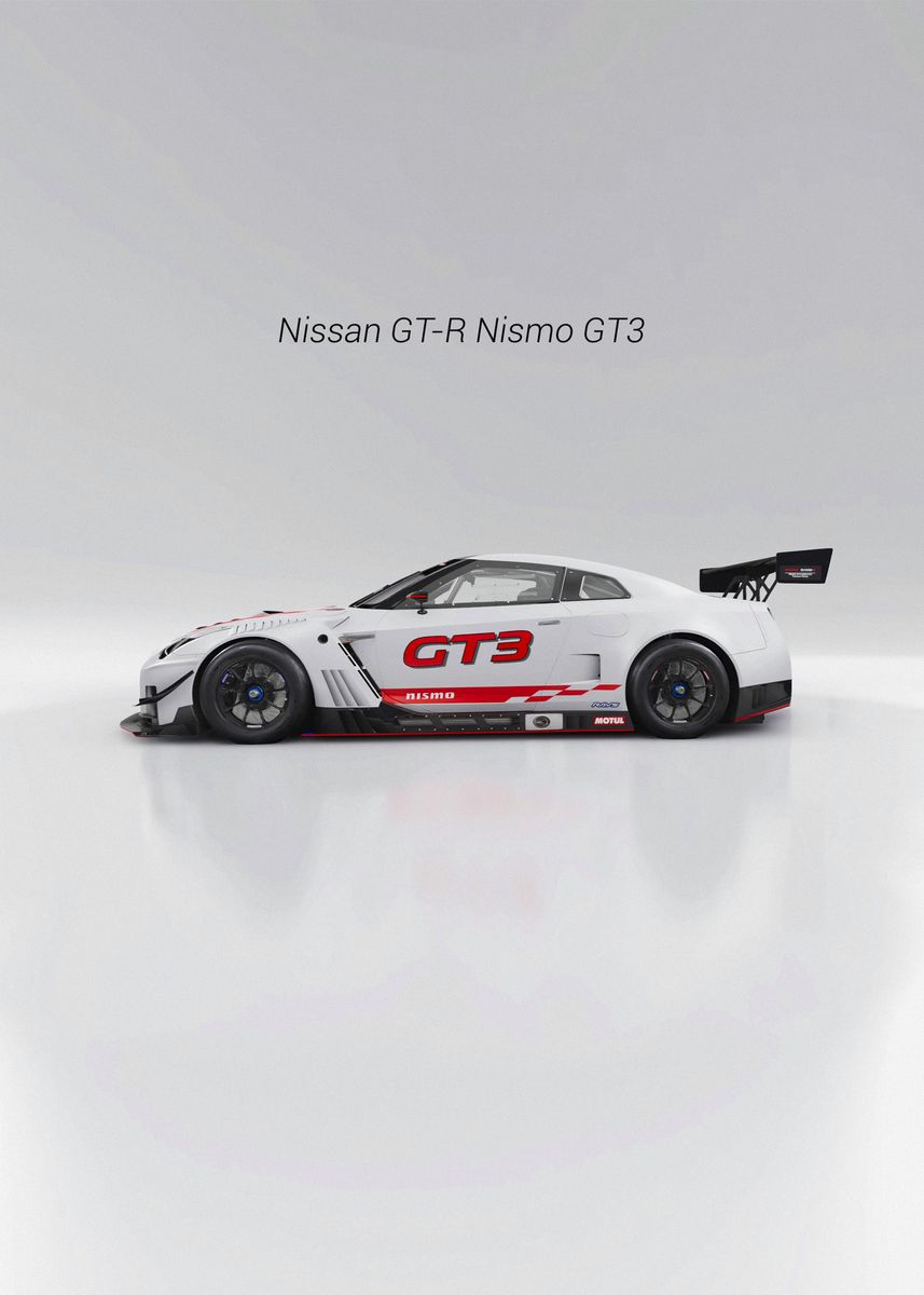 'Nissan GT-R Nismo GT3' Poster, picture, metal print, paint by One Line ...