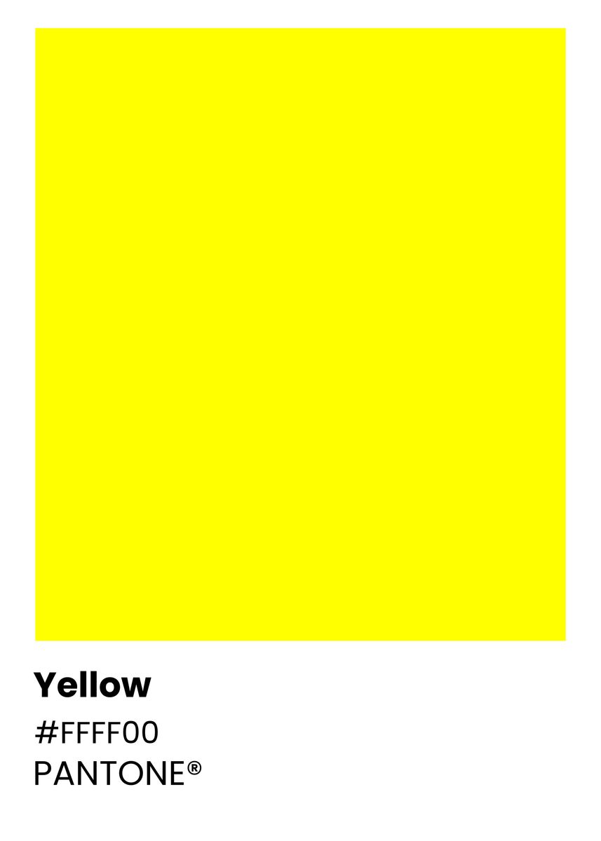 'Pantone Yellow Color Chart' Poster, picture, metal print, paint by ...