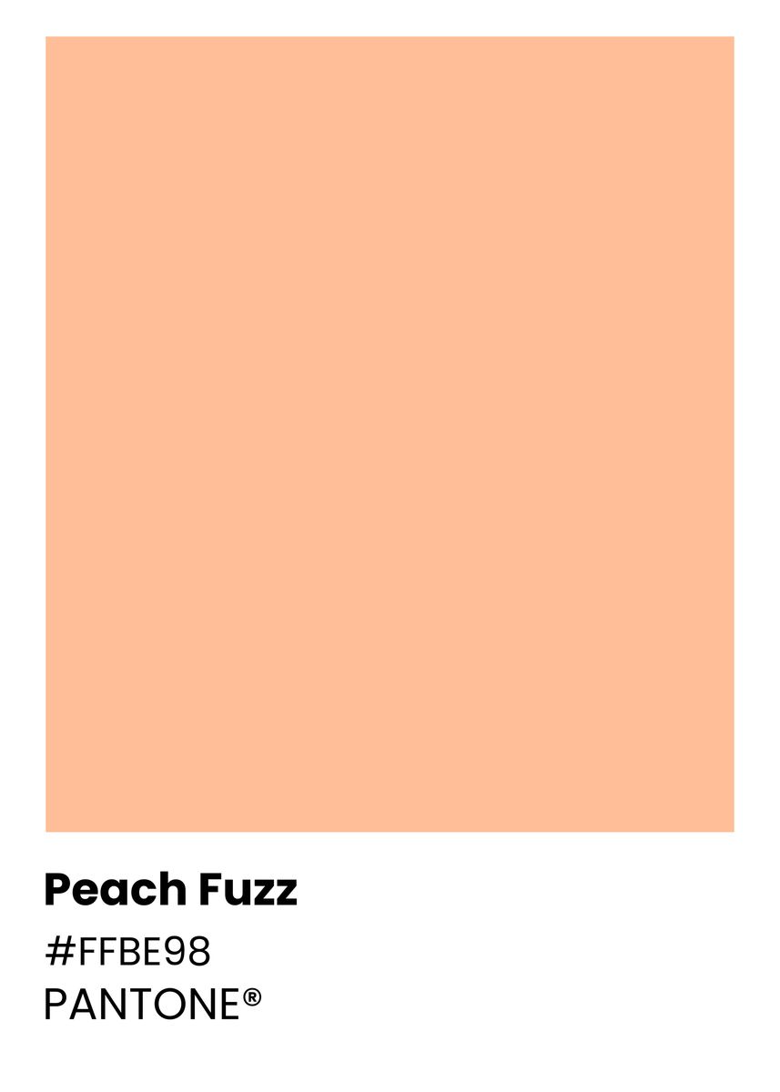 'Pantone Peach Fuzz Color' Poster, picture, metal print, paint by Metal ...