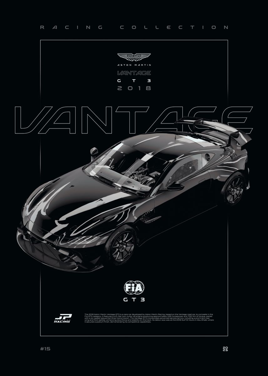'Aston Martin Vantage GT3' Poster, picture, metal print, paint by ...