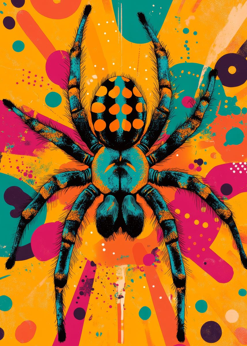 'Vibrant Spider Illustration | Arachnids in a bold pop art style ...