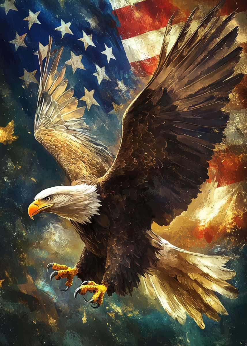 'American Bald Eagle' Poster, picture, metal print, paint by Hojay lkan ...