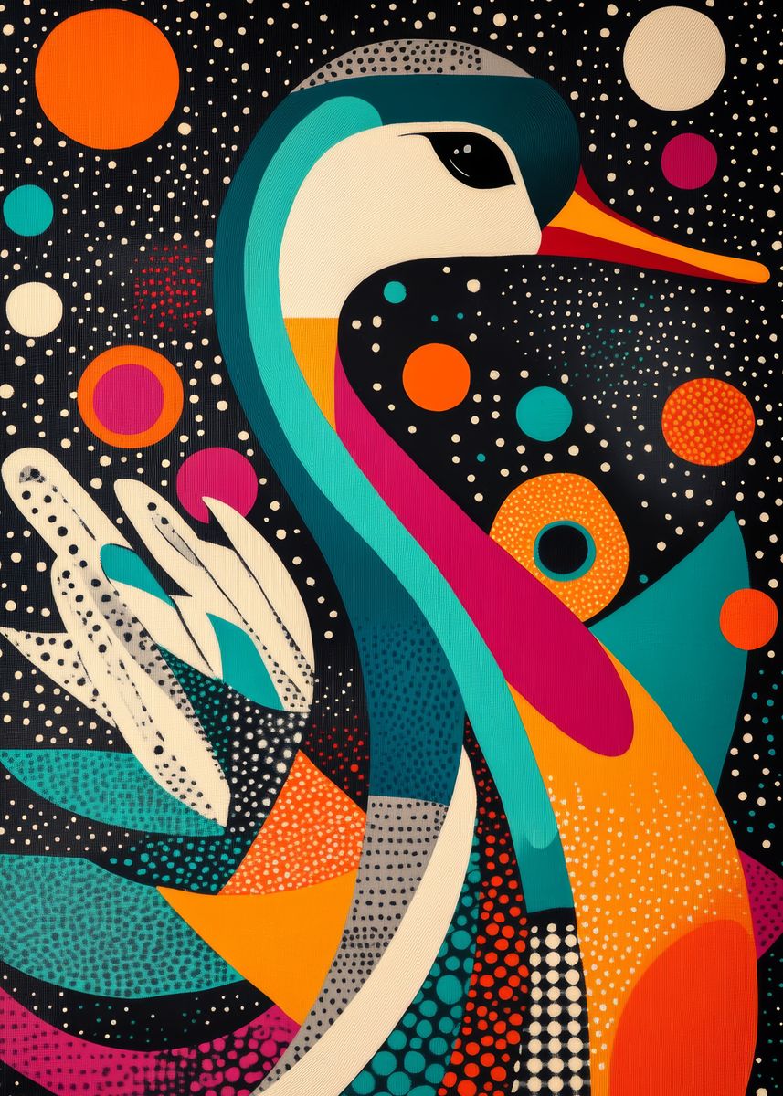 'Abstract Goose in Space Poster | Modern Goose Illustration ' Poster ...