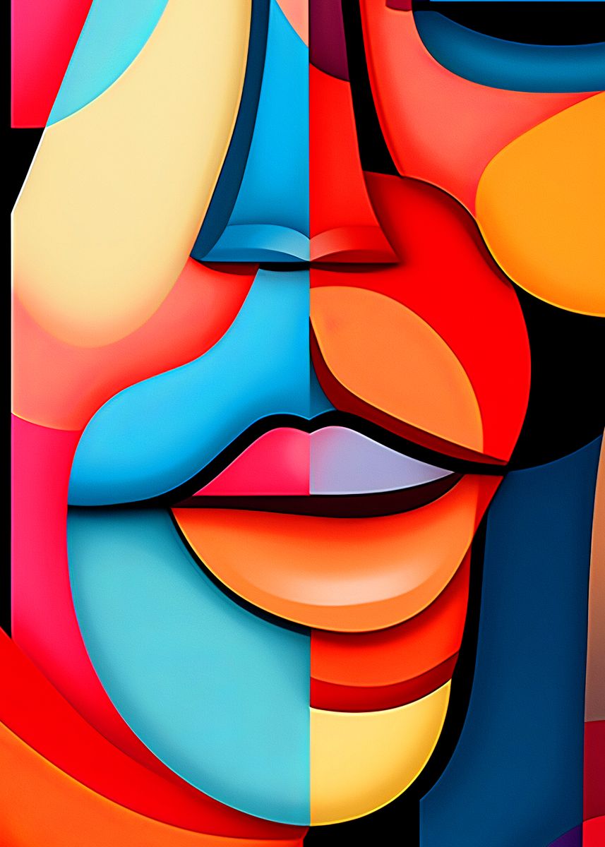 'Abstract Face Art' Poster, picture, metal print, paint by Gayle ...