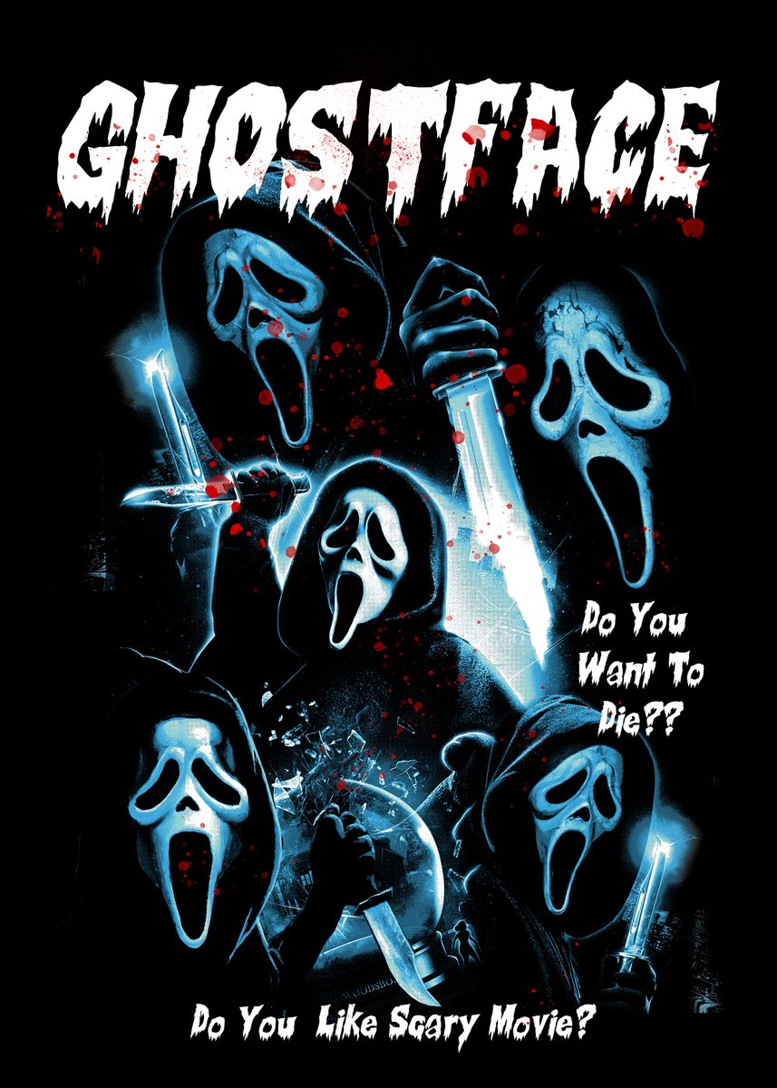 'Ghostface Scream Movie Art' Poster, picture, metal print, paint by ...
