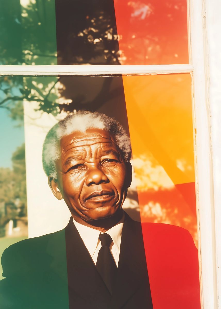 'Nelson Mandela Portrait' Poster, picture, metal print, paint by | Displate