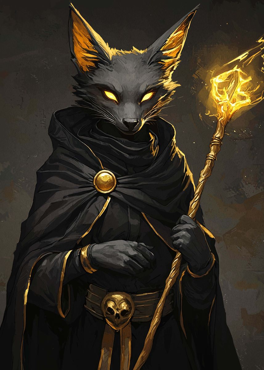 'Black Fox Mage' Poster, picture, metal print, paint by Danny Wheeler ...