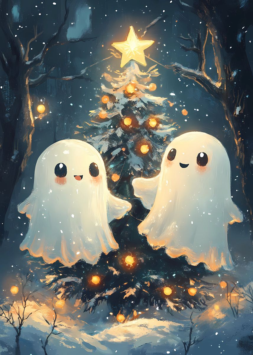 'Christmas Ghosts' Poster, picture, metal print, paint by HauntedHeart ...