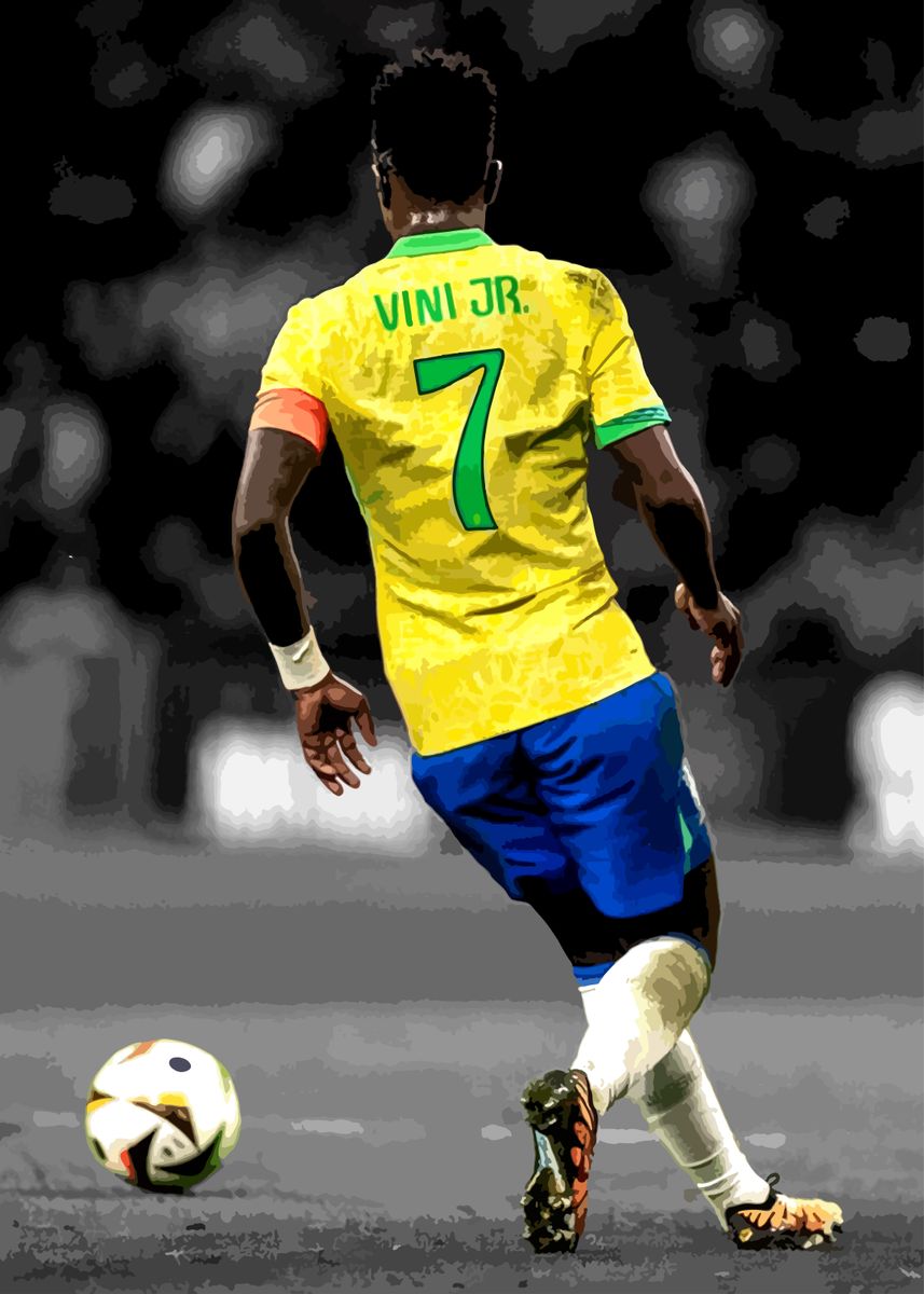 'Vinicius Jr' Poster, picture, metal print, paint by Balint Rag | Displate