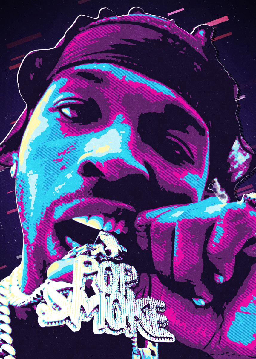 'Pop Smoke Rapper' Poster, picture, metal print, paint by | Displate
