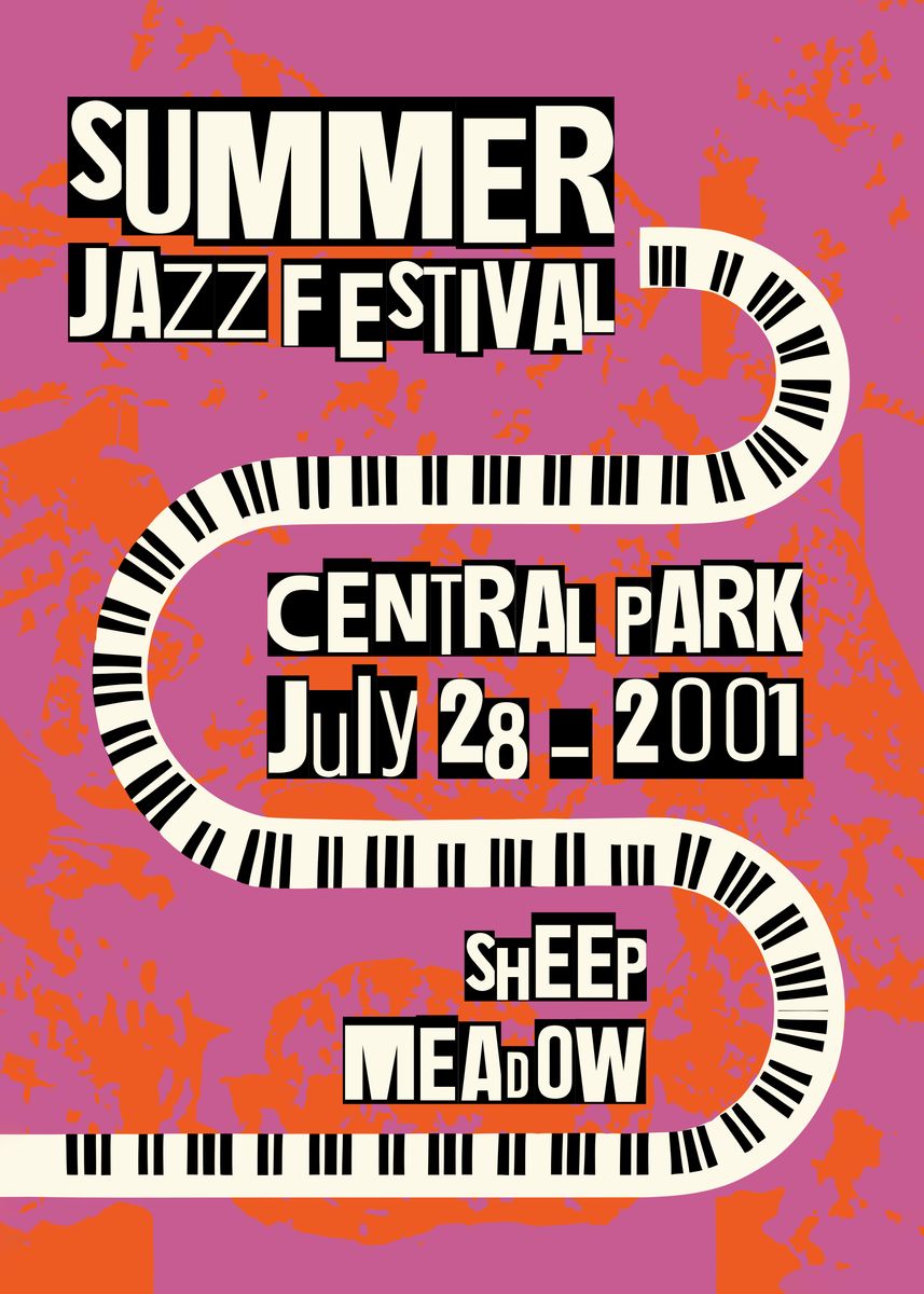 'Summer Jazz Festival 2001 Poster' Poster, picture, metal print, paint by BluePinkPanther | Displate