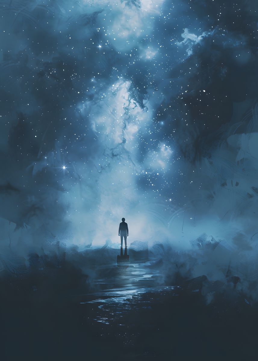 'Lost in the Cosmic Beauty' Poster, picture, metal print, paint by Mudit Garg | Displate