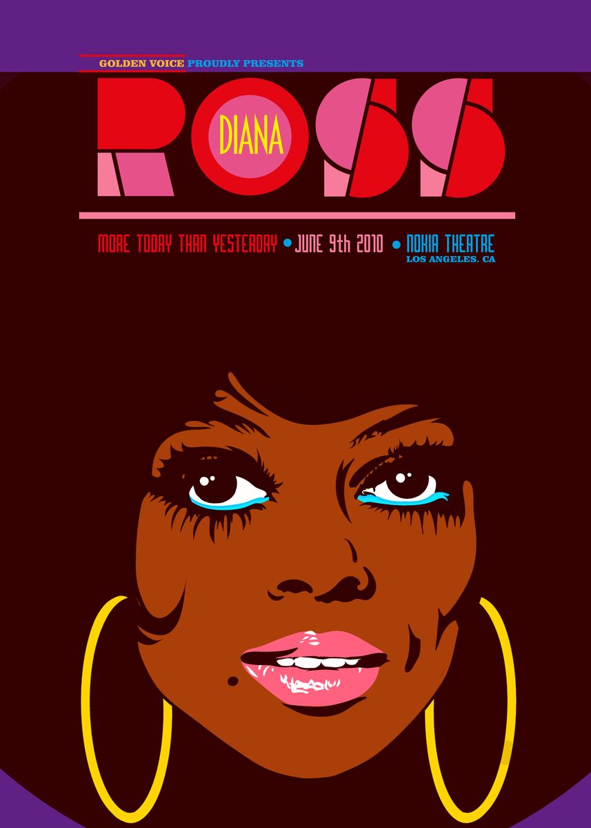'DIANA ROSS POSTER' Poster, picture, metal print, paint by POP ART ...