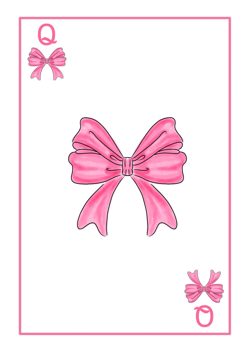 'Queen of Bows Playing Card' Poster, picture, metal print, paint by ...