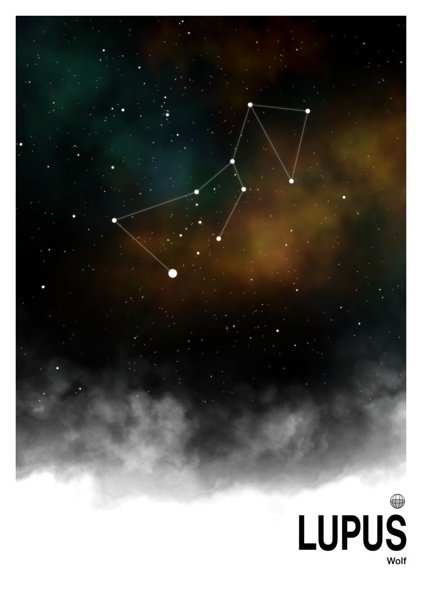 'Lupus Constellation Print' Poster, picture, metal print, paint by Josh ...