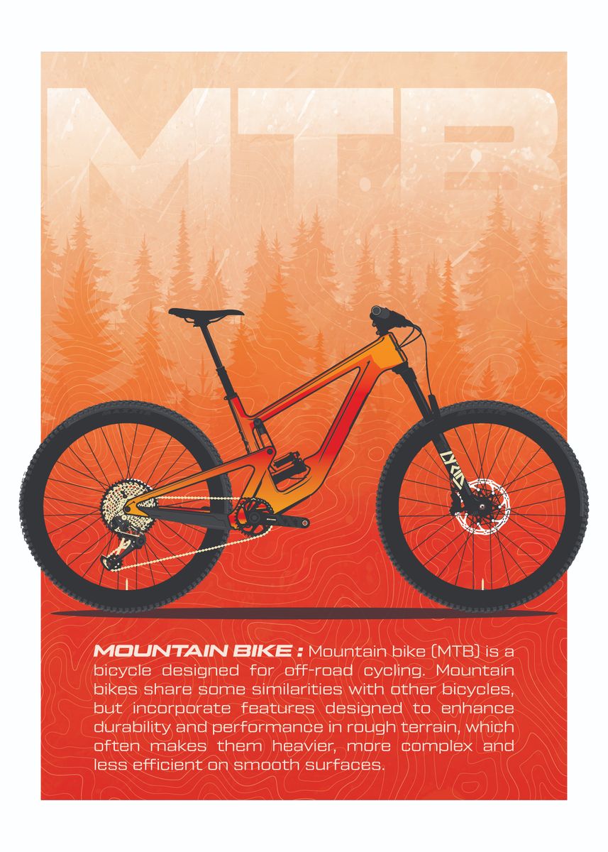 'MTB Mountain Bike Definition Poster - MTB Rider' Poster, picture ...