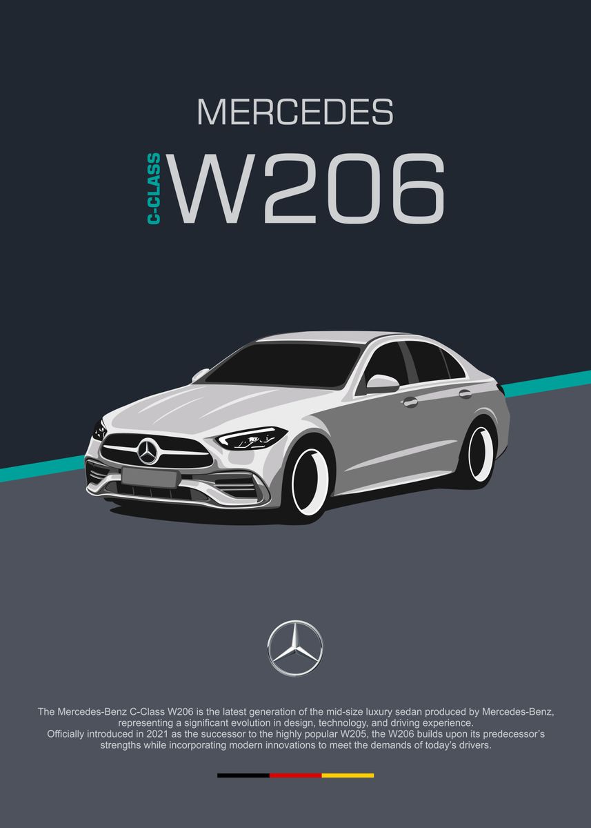 'Mercedes-Benz C-Class W206' Poster, picture, metal print, paint by ...