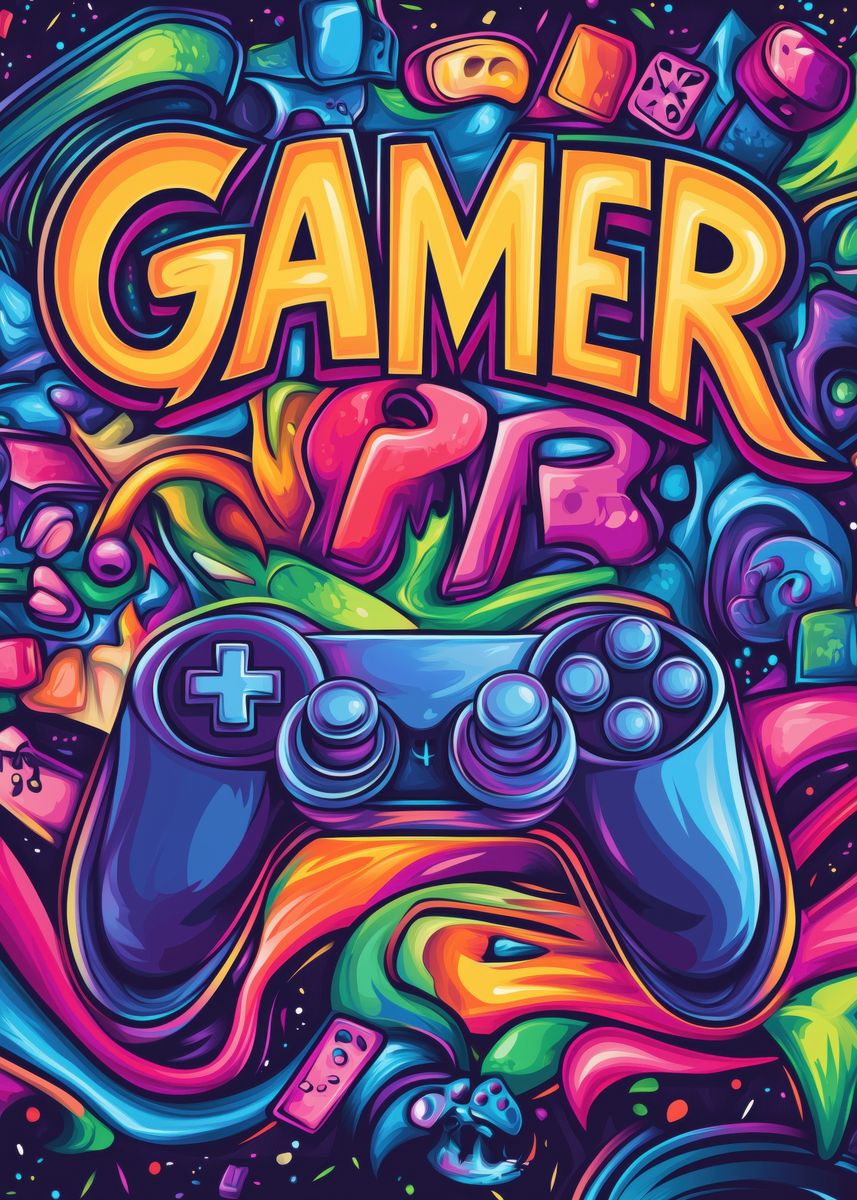'Gamer Art Print' Poster, picture, metal print, paint by Bowie Martyr ...