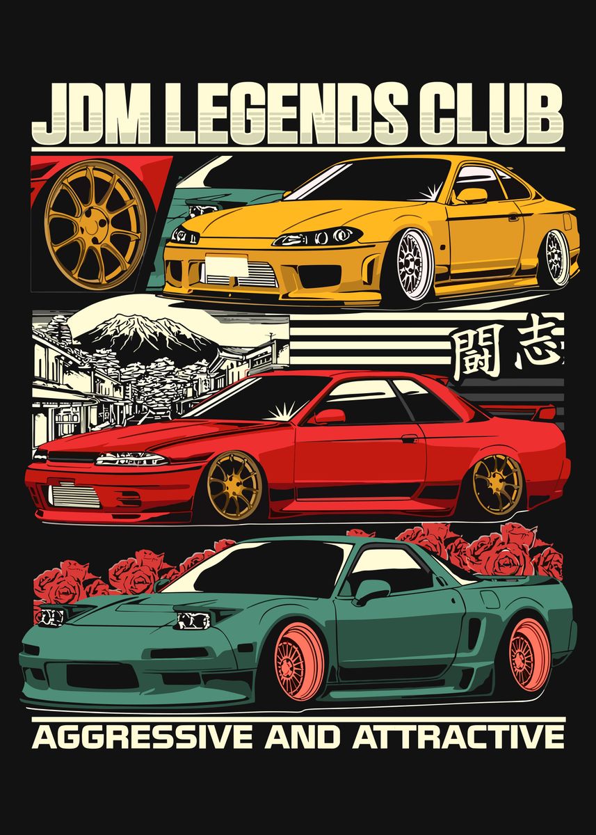 'JDM Legends Club' Poster, picture, metal print, paint by Pargoy Art ...