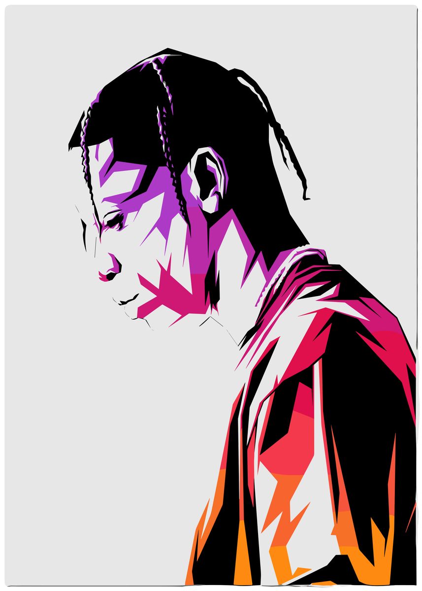 'Travis Scott Digital Art' Poster, picture, metal print, paint by Manaj ...