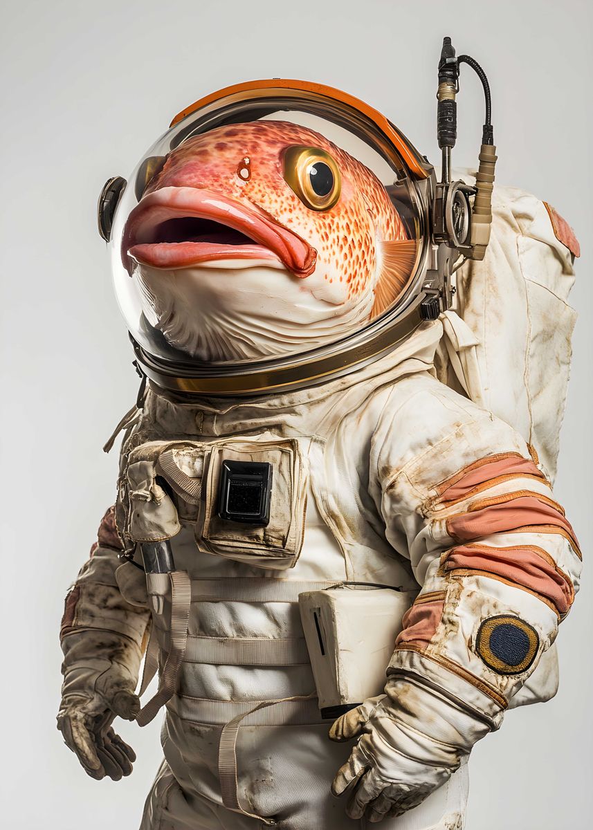 'Fish in an astronaut' Poster, picture, metal print, paint by Judielg ...