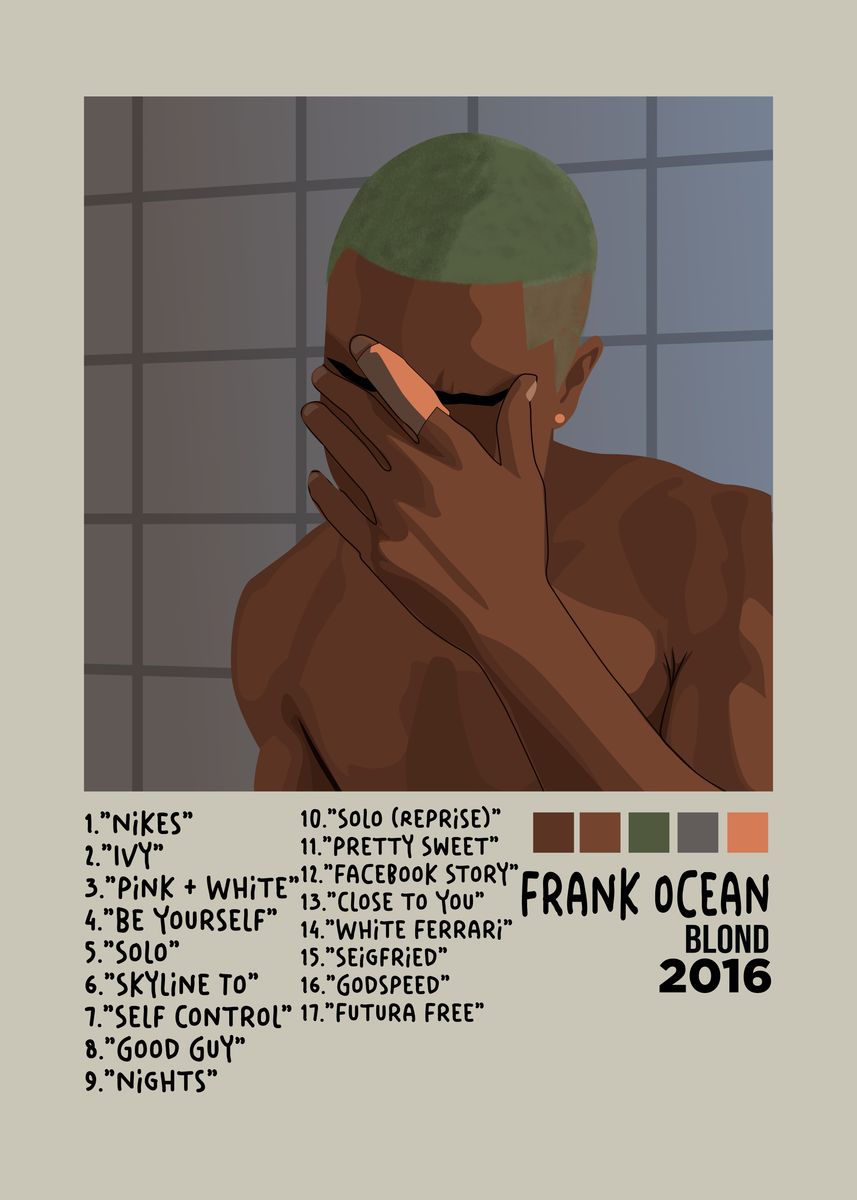 'Frank Ocean Blond Album Cover' Poster, picture, metal print, paint by ...