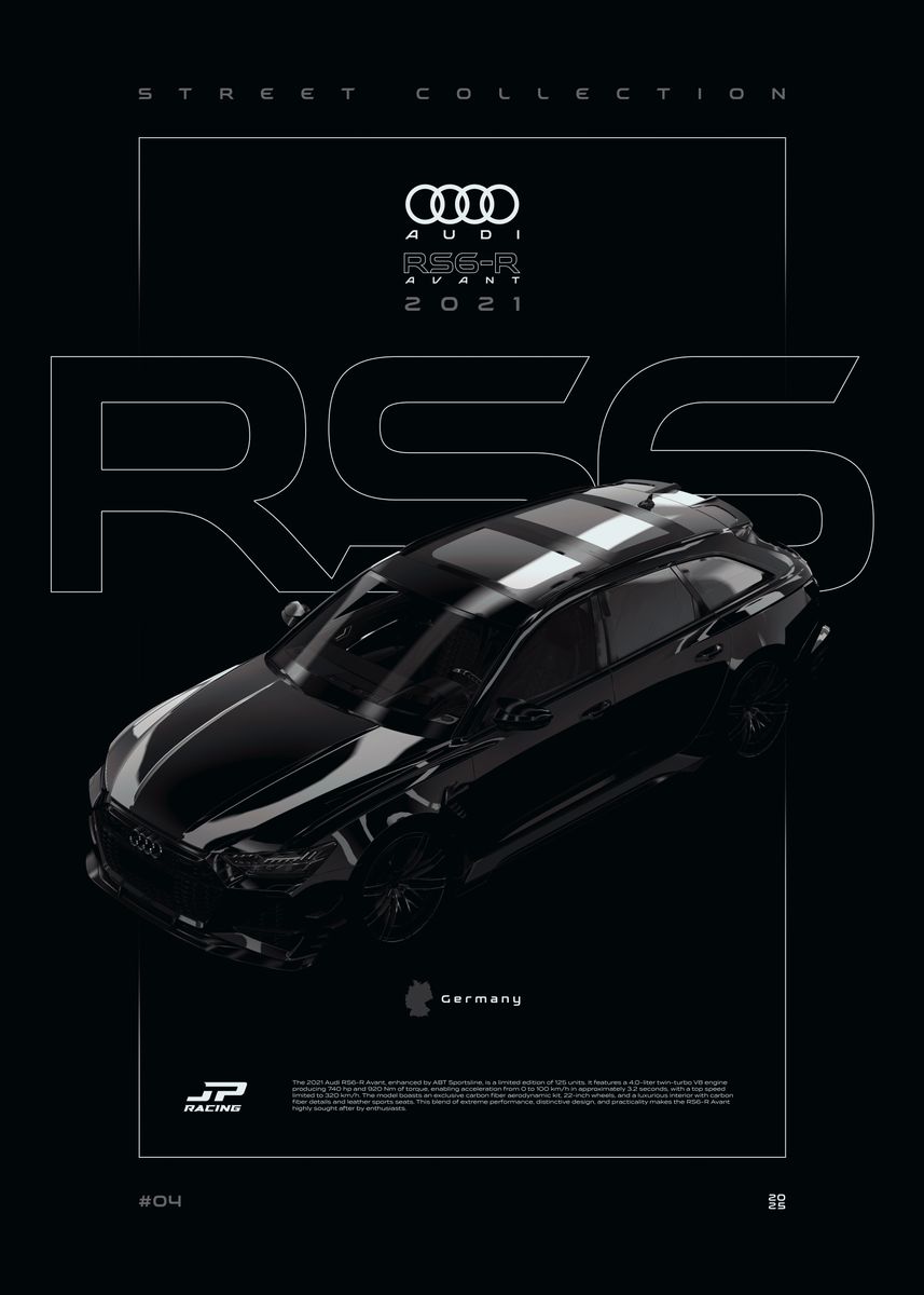 'Audi RS6-R Avant 2021' Poster, picture, metal print, paint by Jaypads ...
