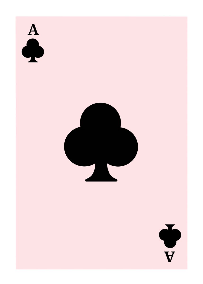 'Ace of Clubs Card' Poster, picture, metal print, paint by Anam Hanif ...