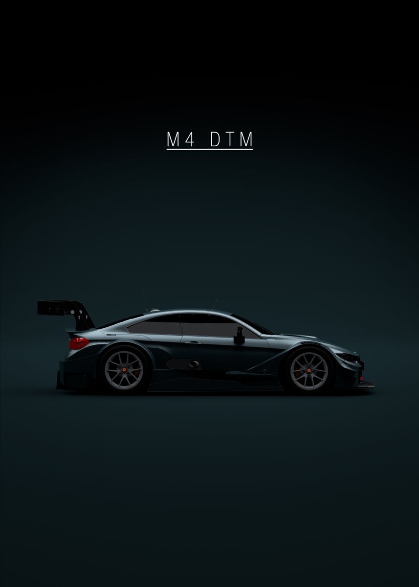 'Black BMW M4 DTM 2015 Race Car - Green Tint' Poster, picture, metal ...