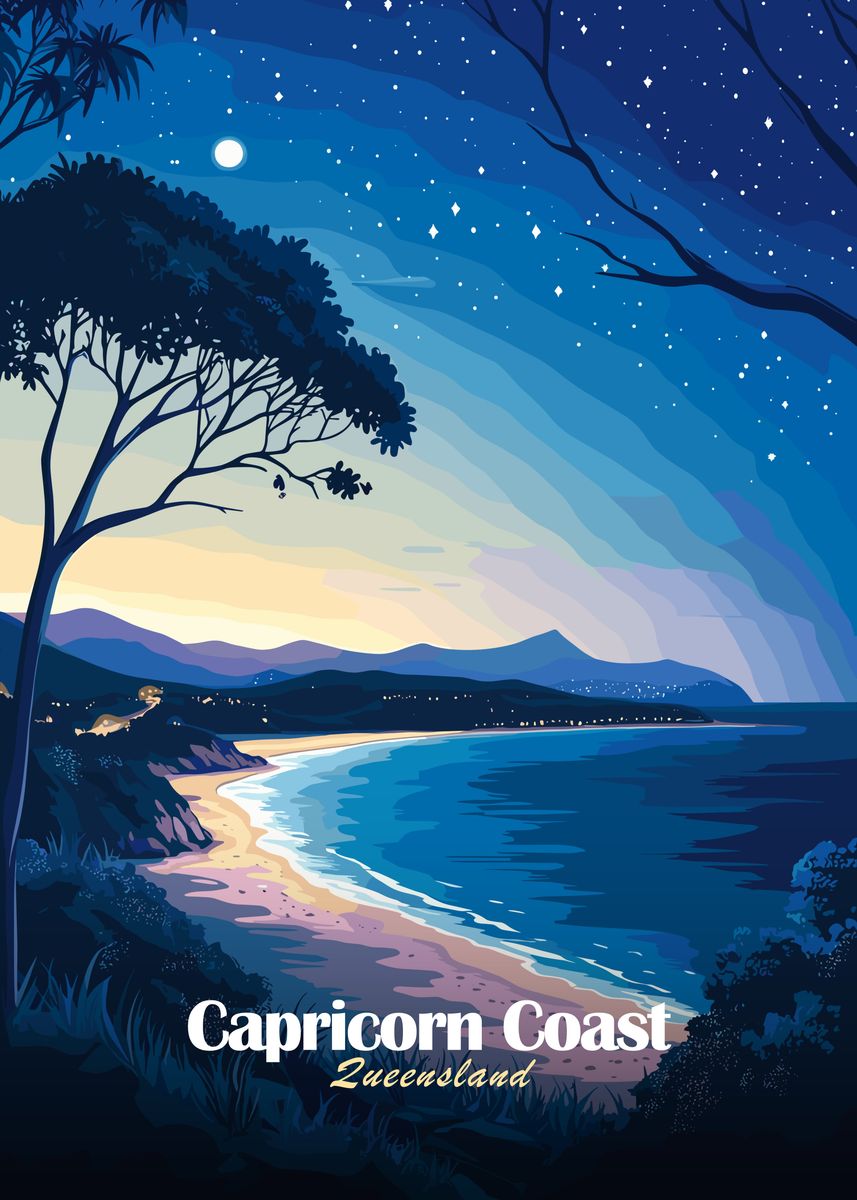 'Capricorn Coast, Queensland' Poster, picture, metal print, paint by ...