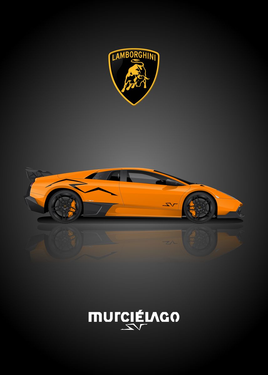 'Lamborghini Murciélago SV' Poster, picture, metal print, paint by ...