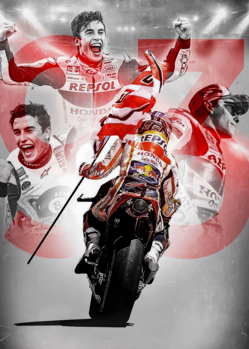 'marc marquez' Poster, picture, metal print, paint by muyadi | Displate