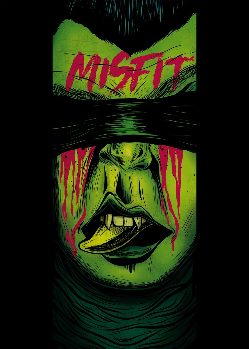 'Misfit Monster Face' Poster, picture, metal print, paint by Francesca ...