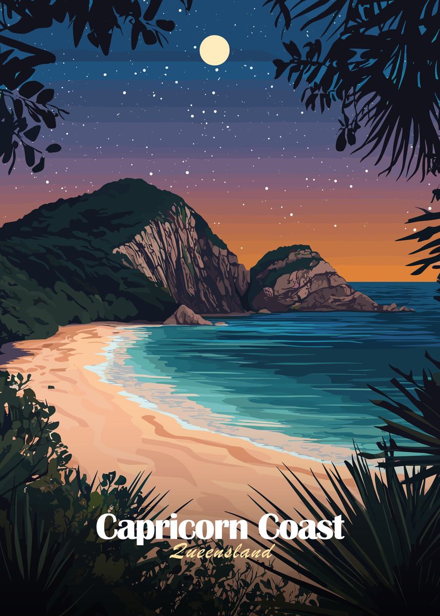 'Capricorn Coast, Queensland' Poster, picture, metal print, paint by ...