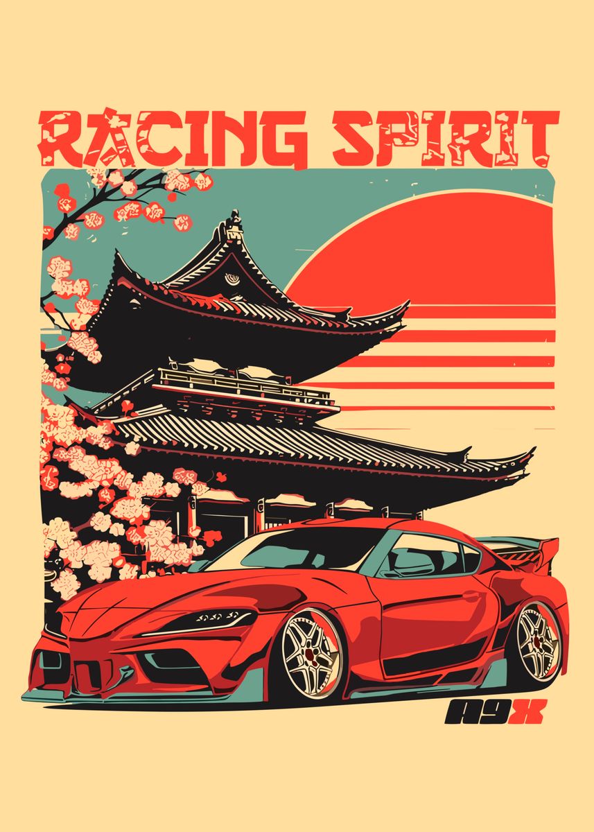 'Racing Spirit - Japanese Car' Poster, picture, metal print, paint by ...