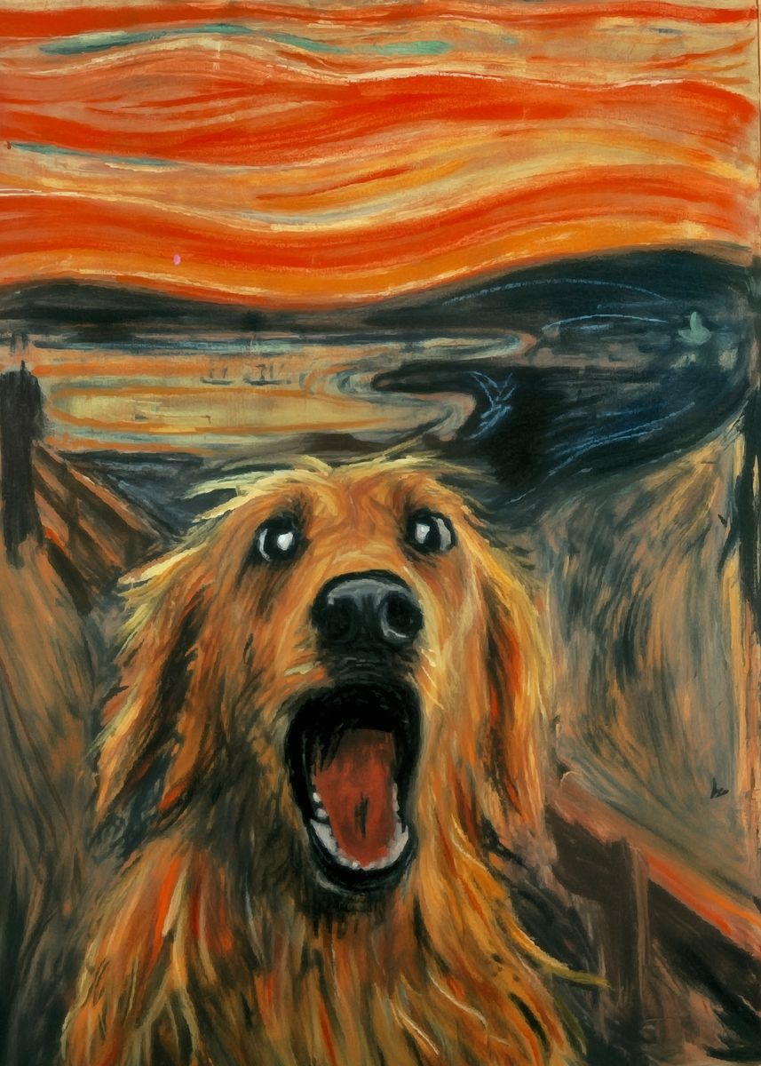 'The Scream Dog' Poster, picture, metal print, paint by Nerdworld 1 ...