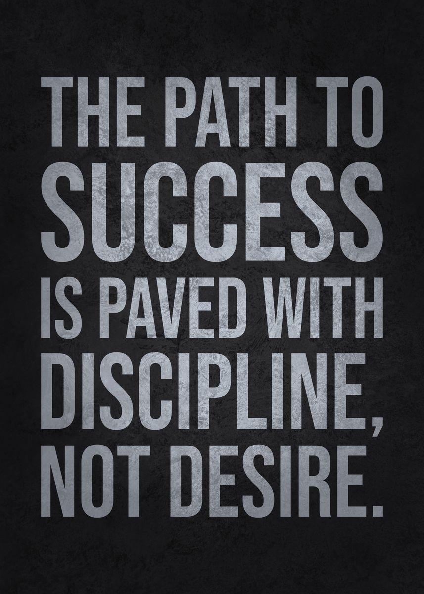 'Success & Discipline Quote' Poster, picture, metal print, paint by ...