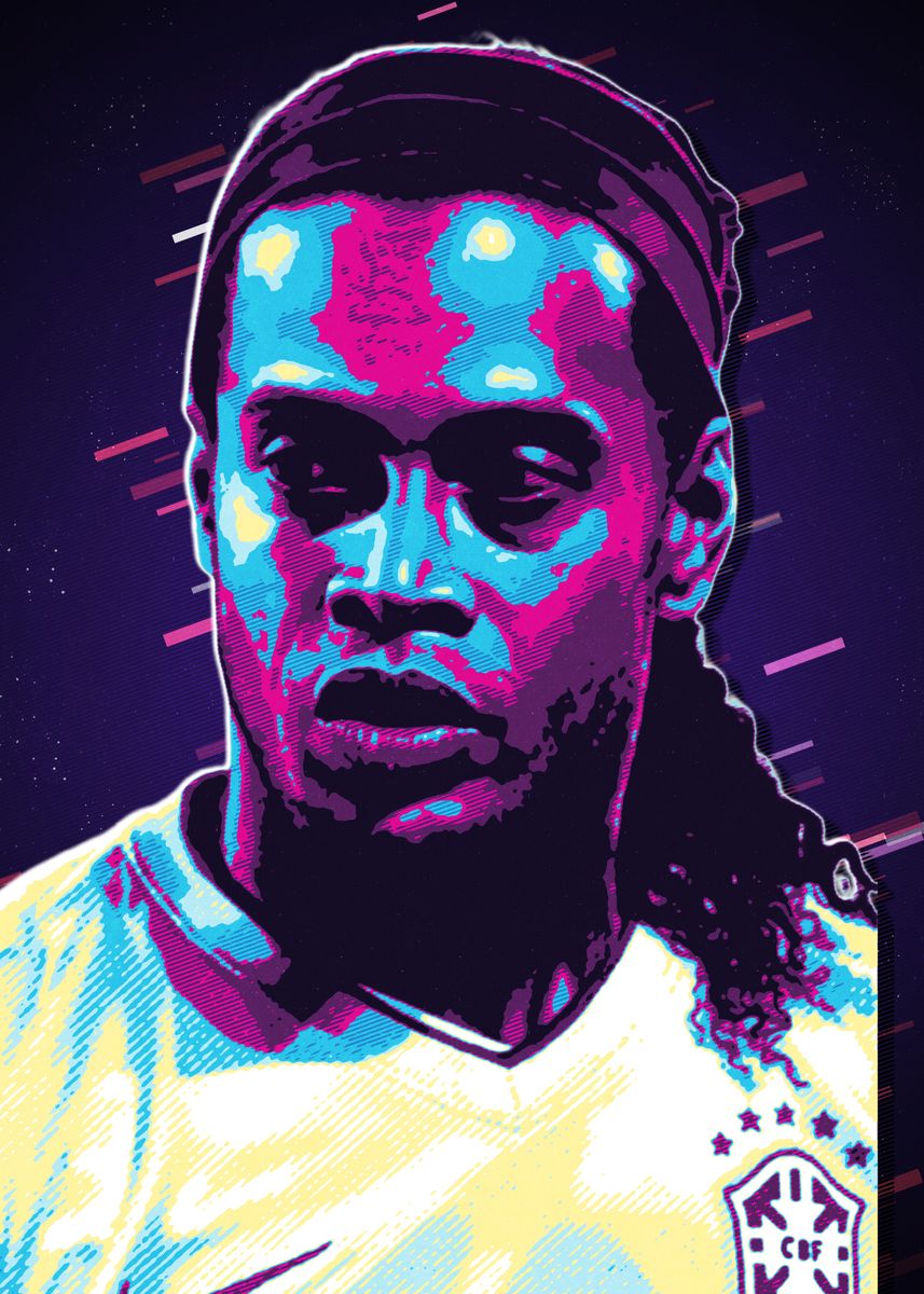 'Ronaldinho Retro Art' Poster, picture, metal print, paint by SOLIK ...