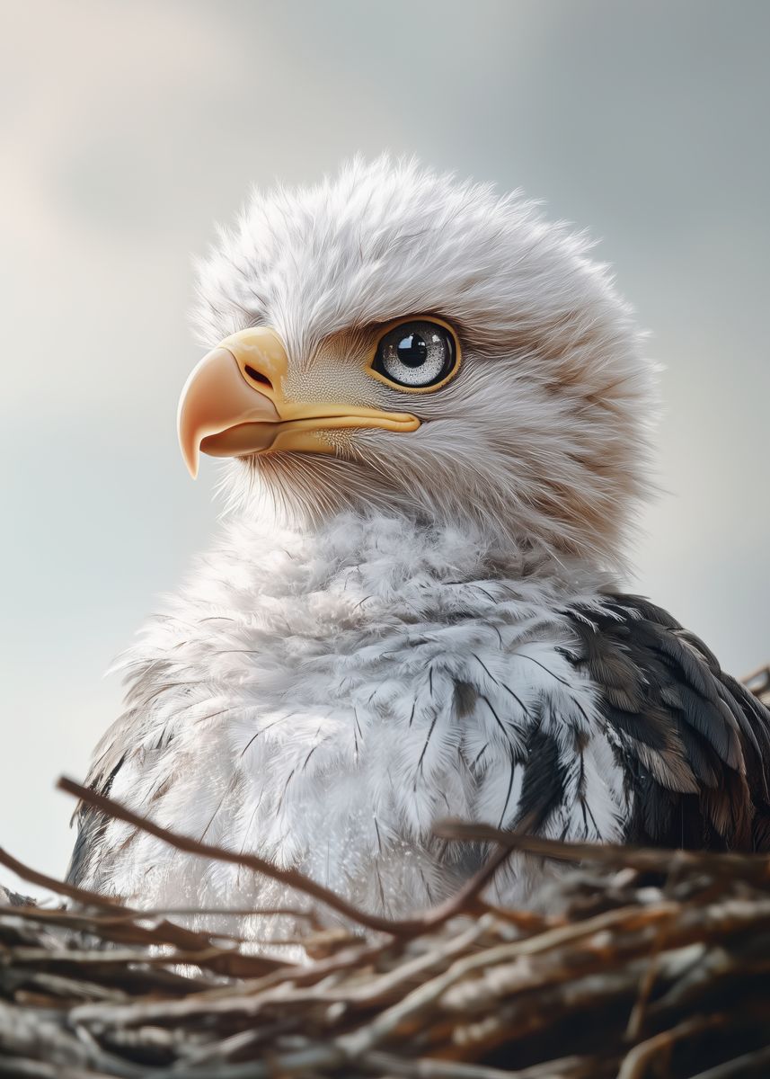 'Baby Eagle Portrait' Poster, picture, metal print, paint by Rawbin ...