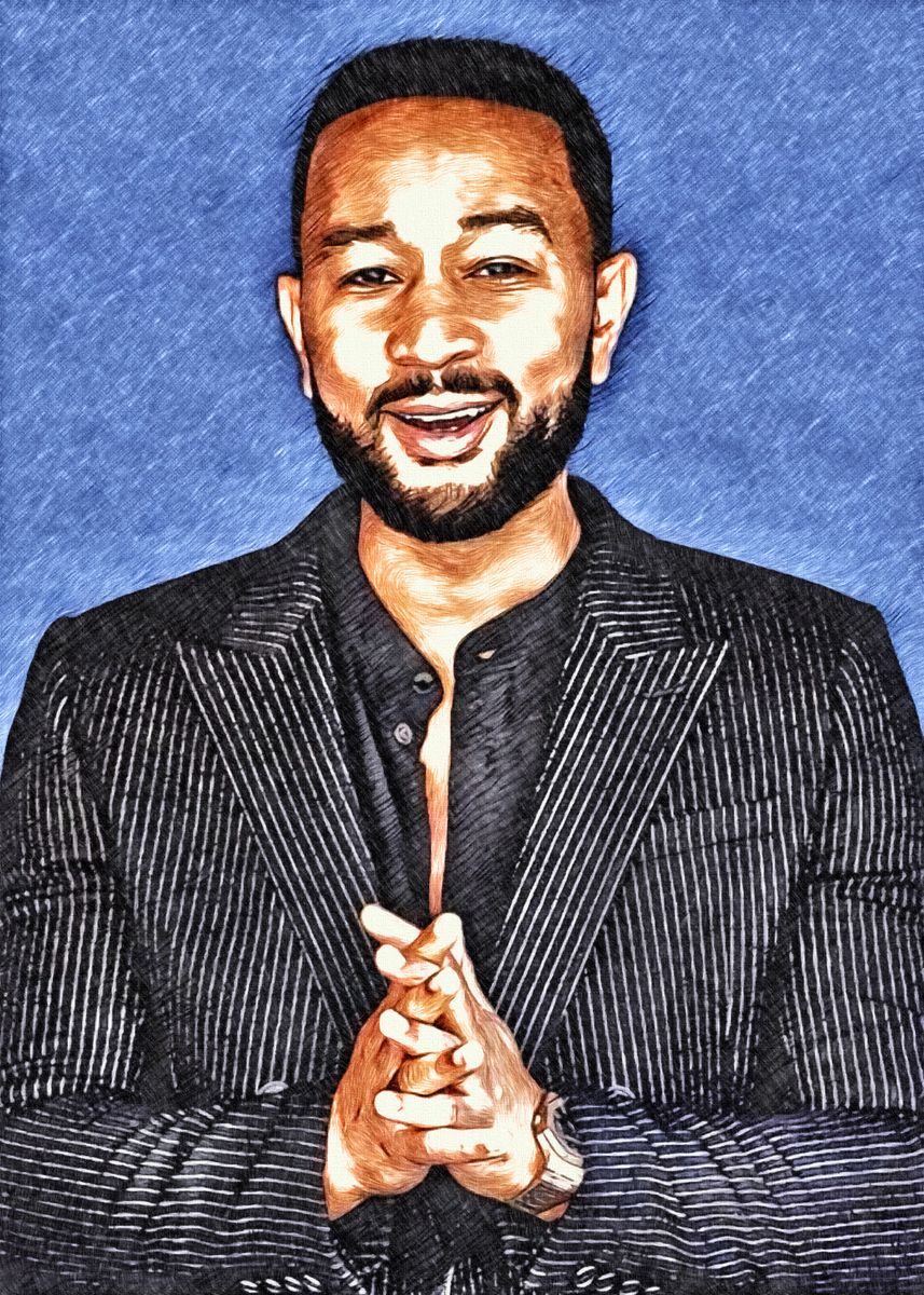 'John Legend Portrait' Poster, picture, metal print, paint by supergaff ...