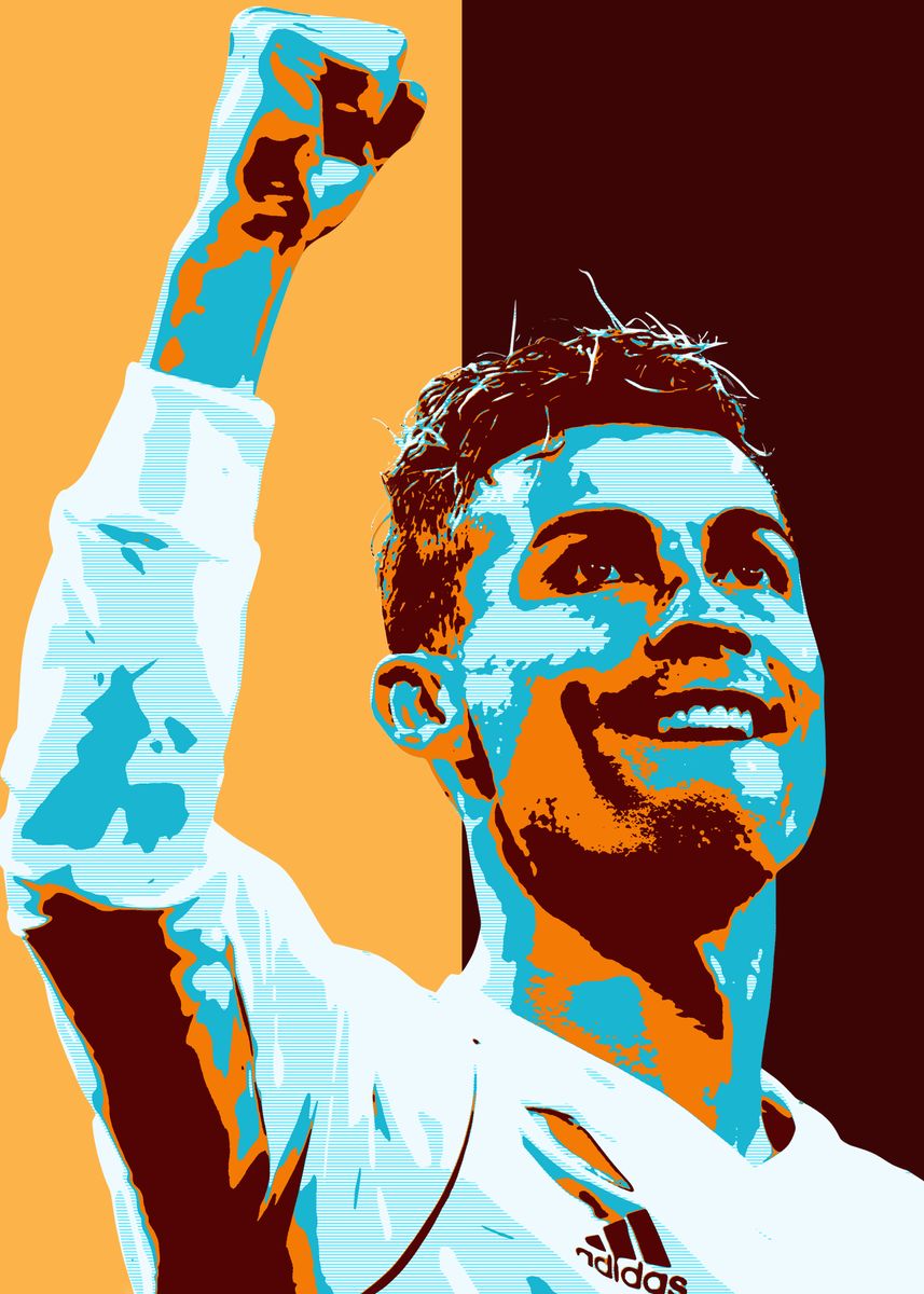 'Cristiano Ronaldo Portrait' Poster, picture, metal print, paint by ...