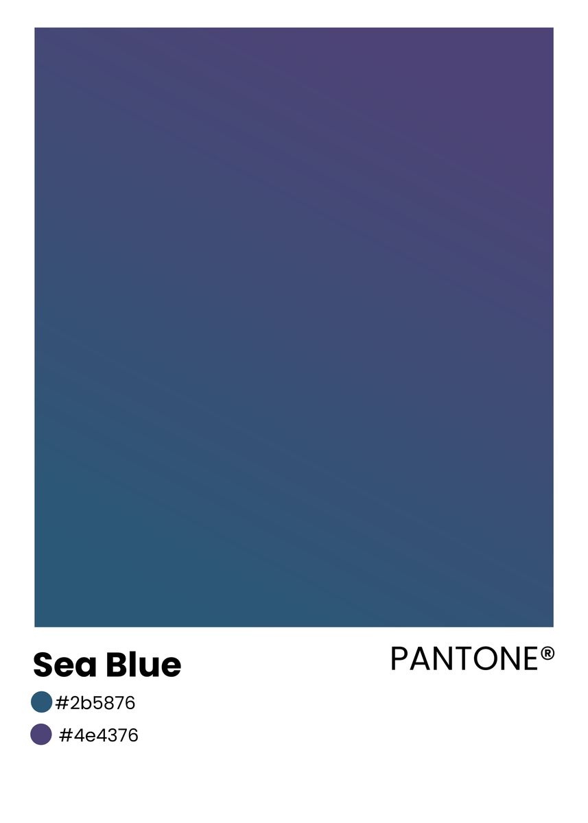 'Pantone Sea Blue Color Swatch' Poster, picture, metal print, paint by ...