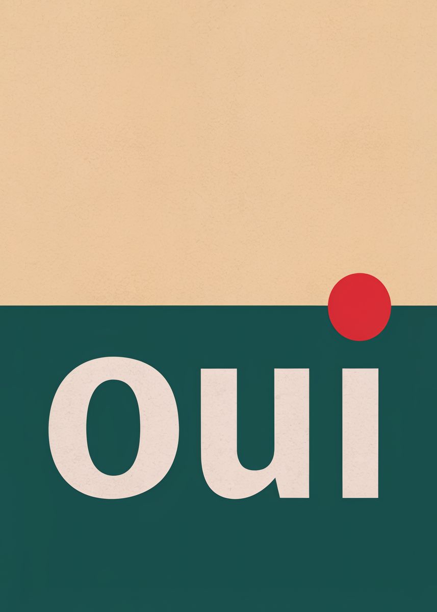 'Oui Positive Minimalist' Poster, picture, metal print, paint by Marie ...