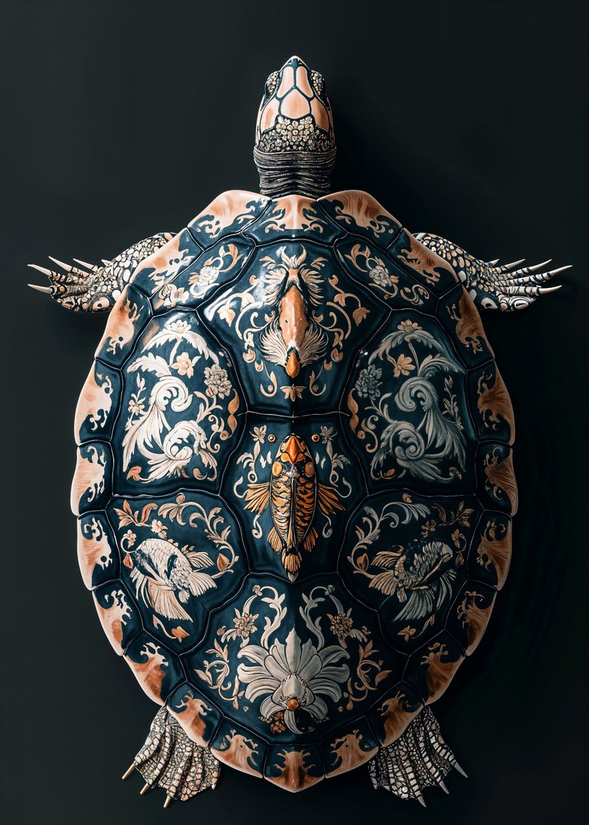 'Ornate Turtle Shell' Poster, picture, metal print, paint by SuperNova ...