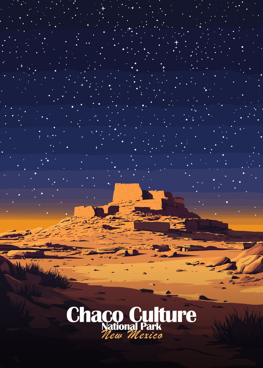 'Chaco Culture National Park' Poster, picture, metal print, paint by ...
