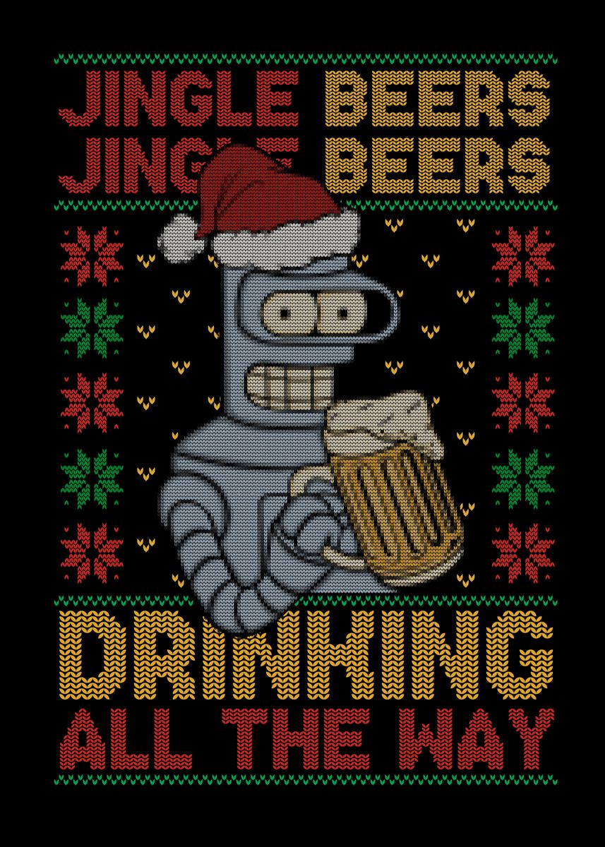 'Bender Christmas Beer' Poster, picture, metal print, paint by ...
