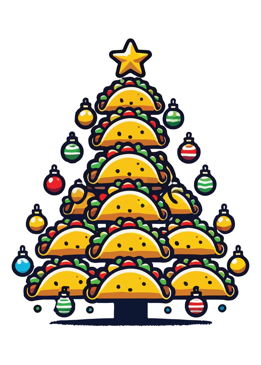 'Taco Christmas Tree' Poster, picture, metal print, paint by CHAN ...