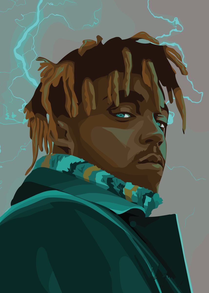 'Juice wrld rapper rap' Poster, picture, metal print, paint by ISABELLA ...